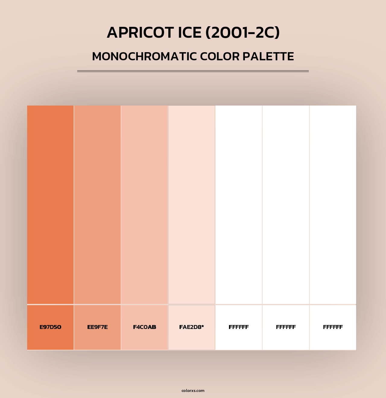 Valspar Apricot Ice (2001-2C) Paint coordinating colors and palettes ...
