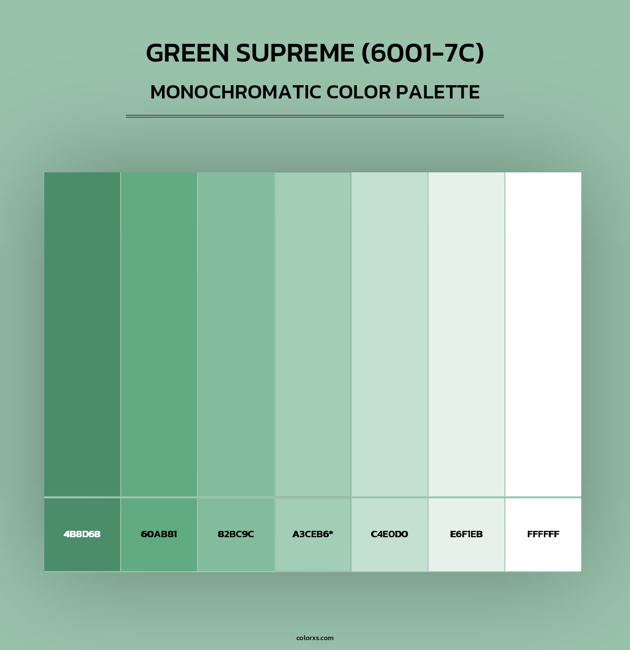 Valspar Green Supreme (6001-7C) Paint coordinating colors and palettes ...