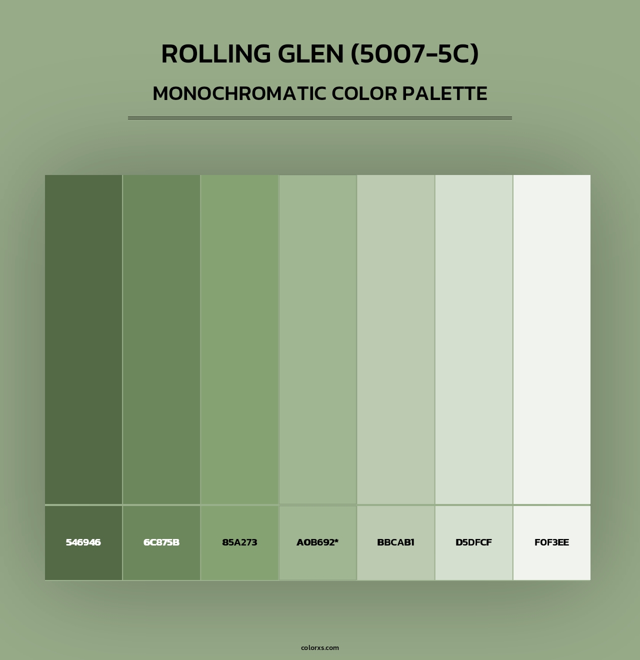 Valspar Rolling Glen (5007-5C) Paint coordinating colors and palettes ...