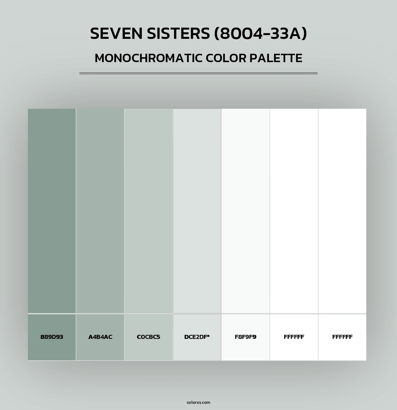 Valspar Seven Sisters (8004-33A) Paint coordinating colors and palettes ...