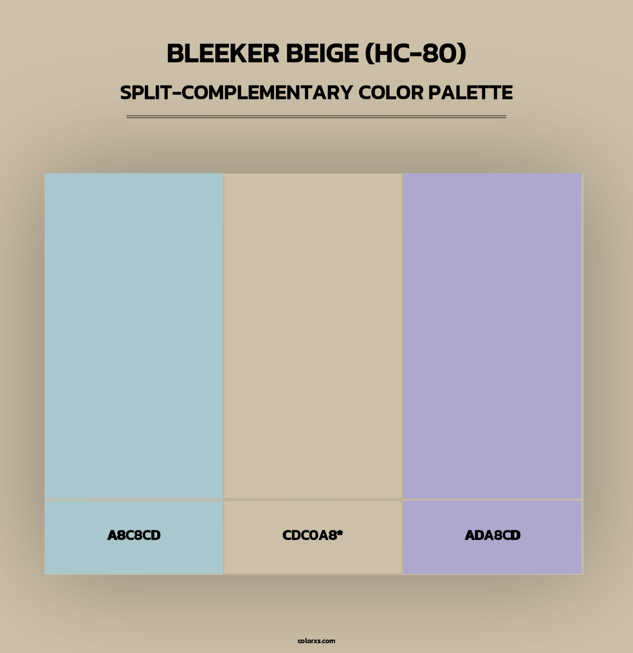 Benjamin Moore Bleeker Beige (HC-80) Paint coordinating colors and ...