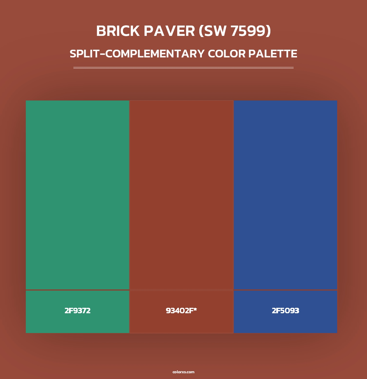 Sherwin Williams Brick Paver (SW 7599) Paint coordinating colors and ...