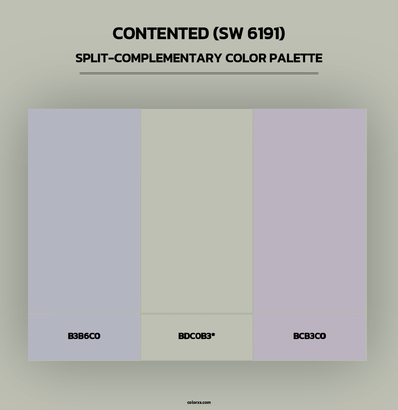 Sherwin Williams Contented (SW 6191) Paint coordinating colors and ...