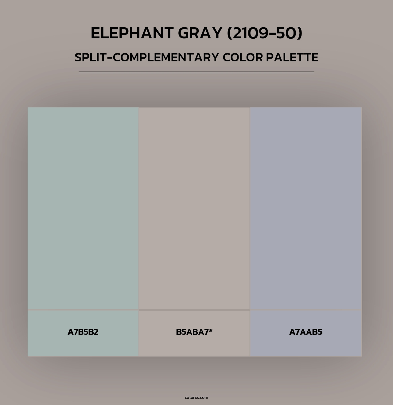 Benjamin Moore Elephant Gray (2109-50) Paint coordinating colors and ...