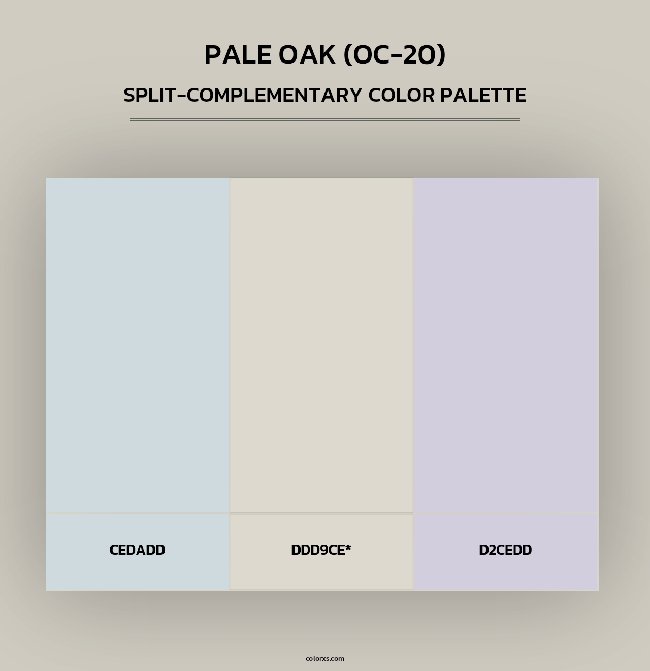Benjamin Moore Pale Oak (OC-20) Paint coordinating colors and palettes ...
