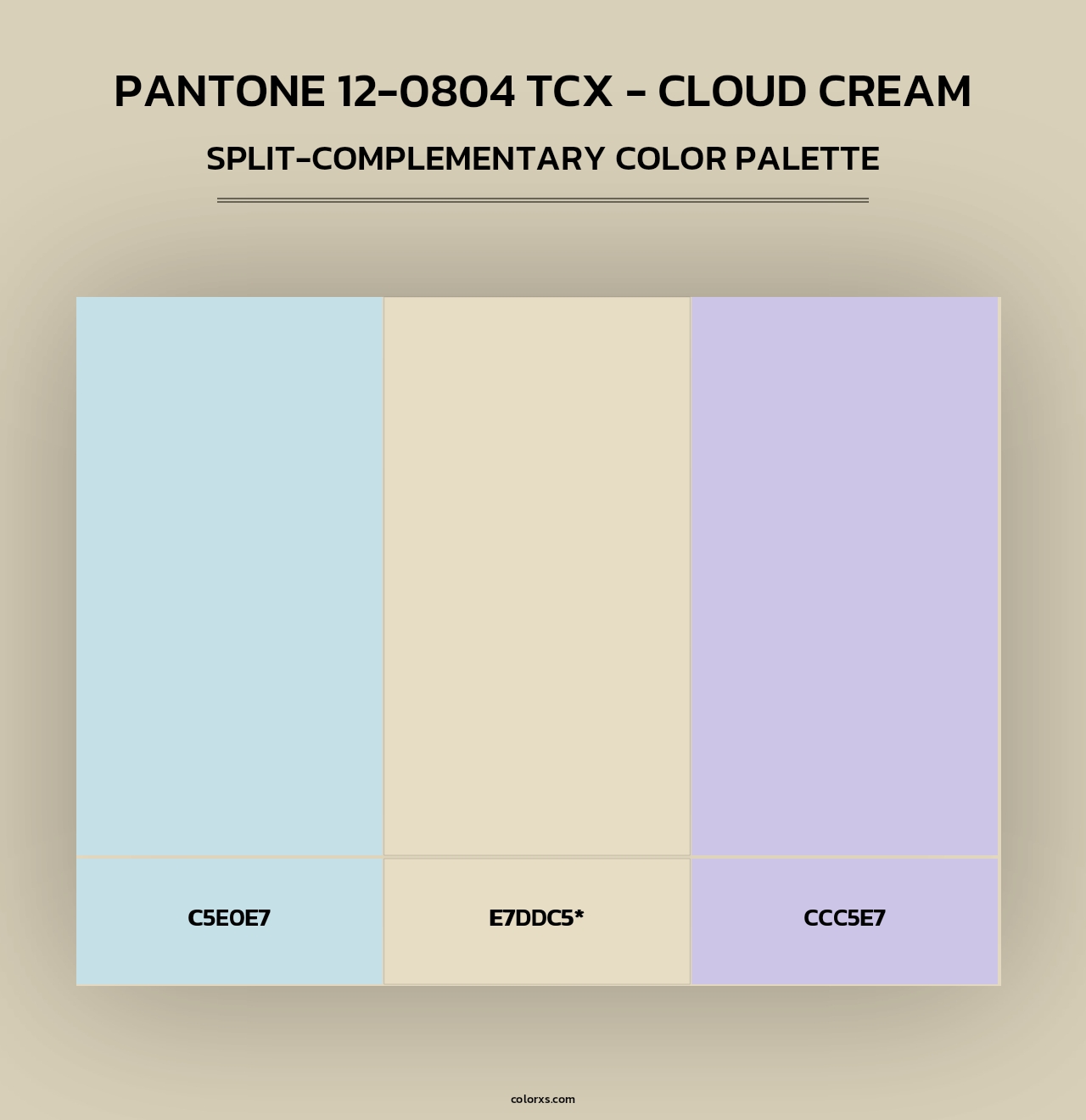PANTONE 12-0804 TCX - Cloud Cream color palettes - colorxs.com
