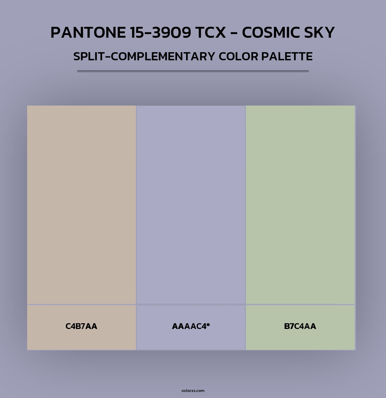 PANTONE 15-3909 TCX - Cosmic Sky color palettes - colorxs.com