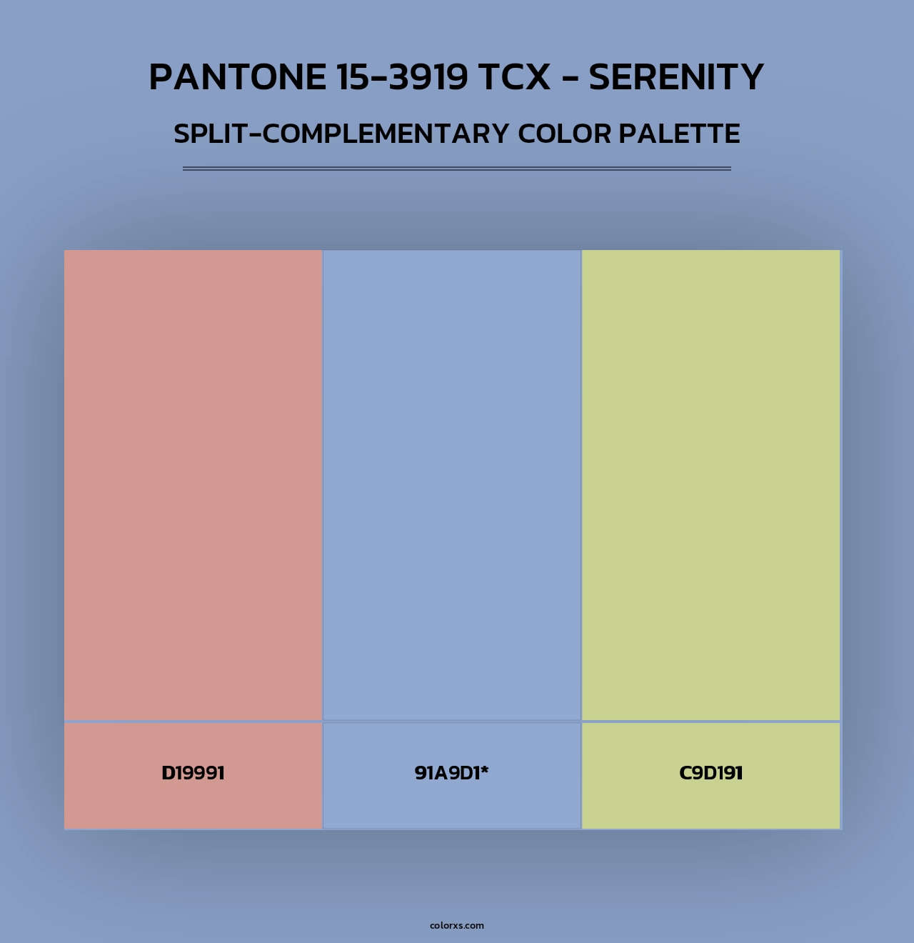 PANTONE 15-3919 TCX - Serenity color palettes - colorxs.com