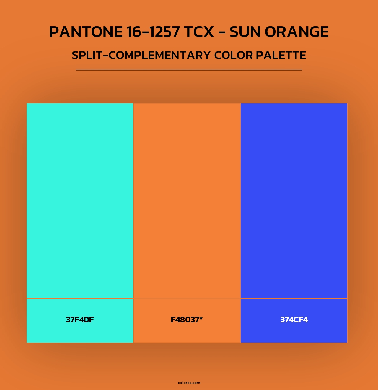 PANTONE 16-1257 TCX - Sun Orange color palettes - colorxs.com