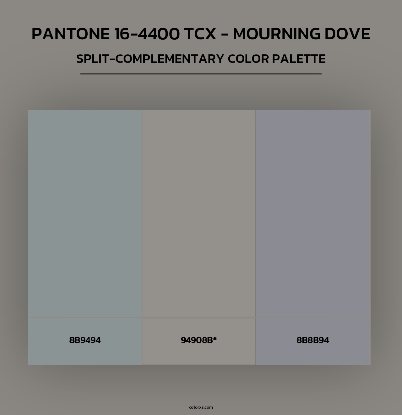 PANTONE 16-4400 TCX - Mourning Dove color palettes - colorxs.com