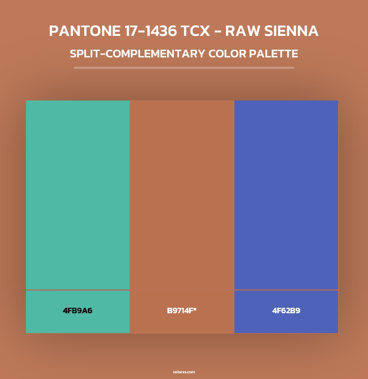 PANTONE 17-1436 TCX - Raw Sienna color palettes - colorxs.com
