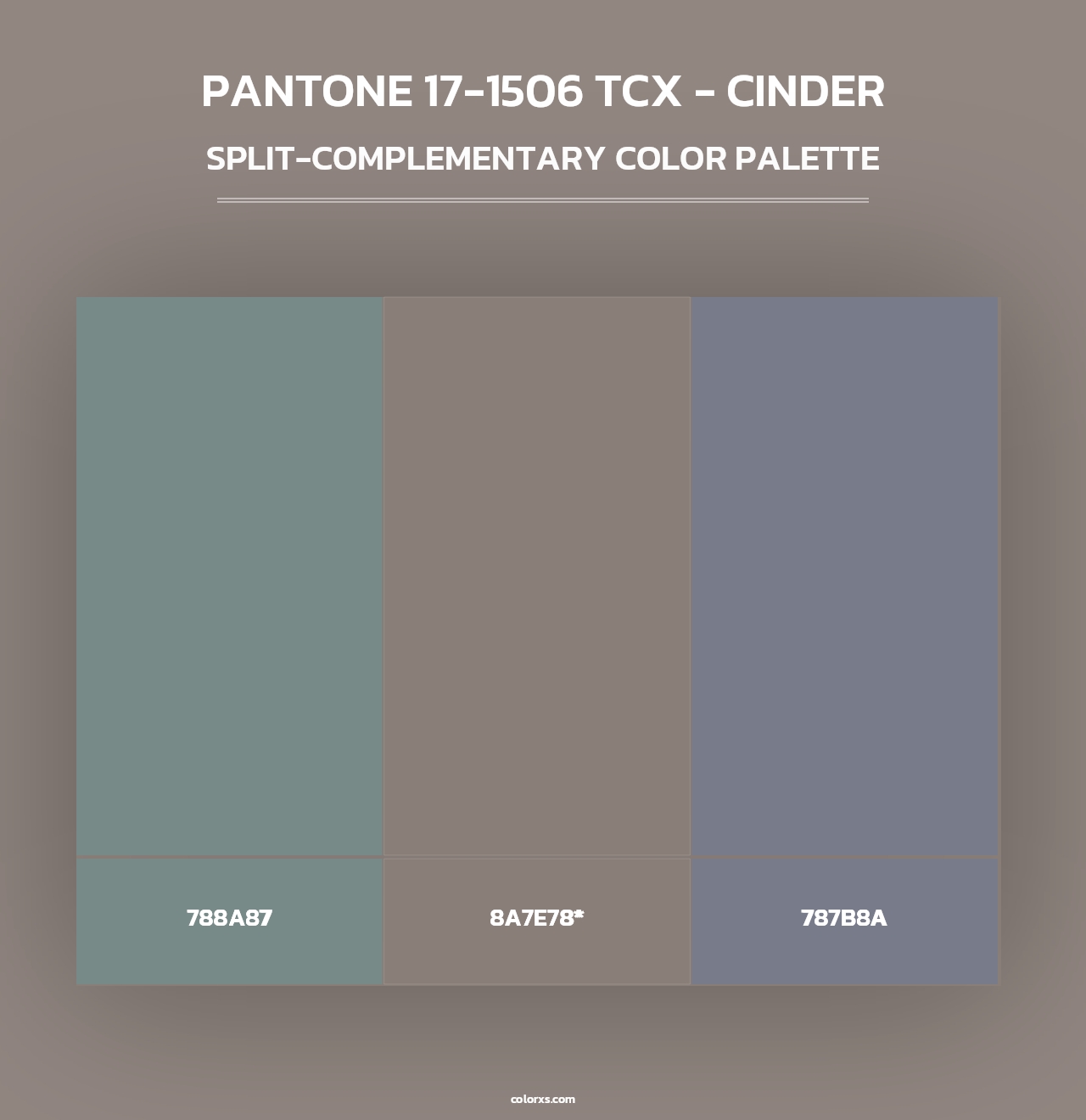 PANTONE 17-1506 TCX - Cinder color palettes - colorxs.com