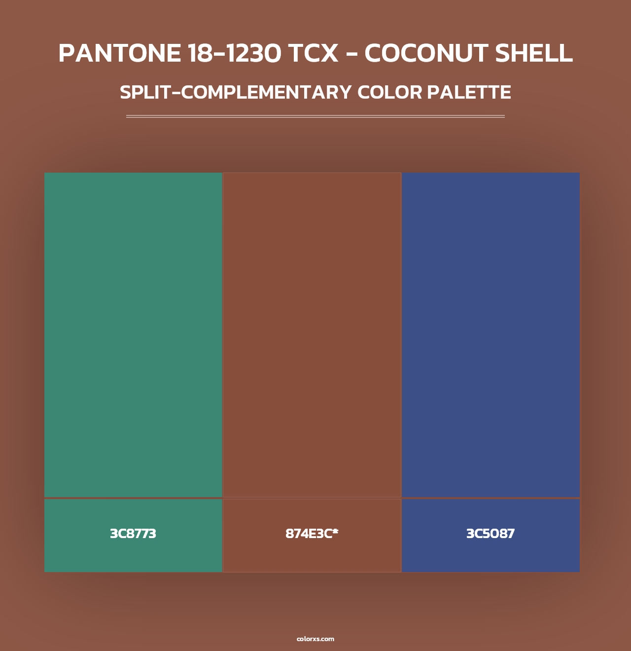 PANTONE 18-1230 TCX - Coconut Shell color palettes - colorxs.com
