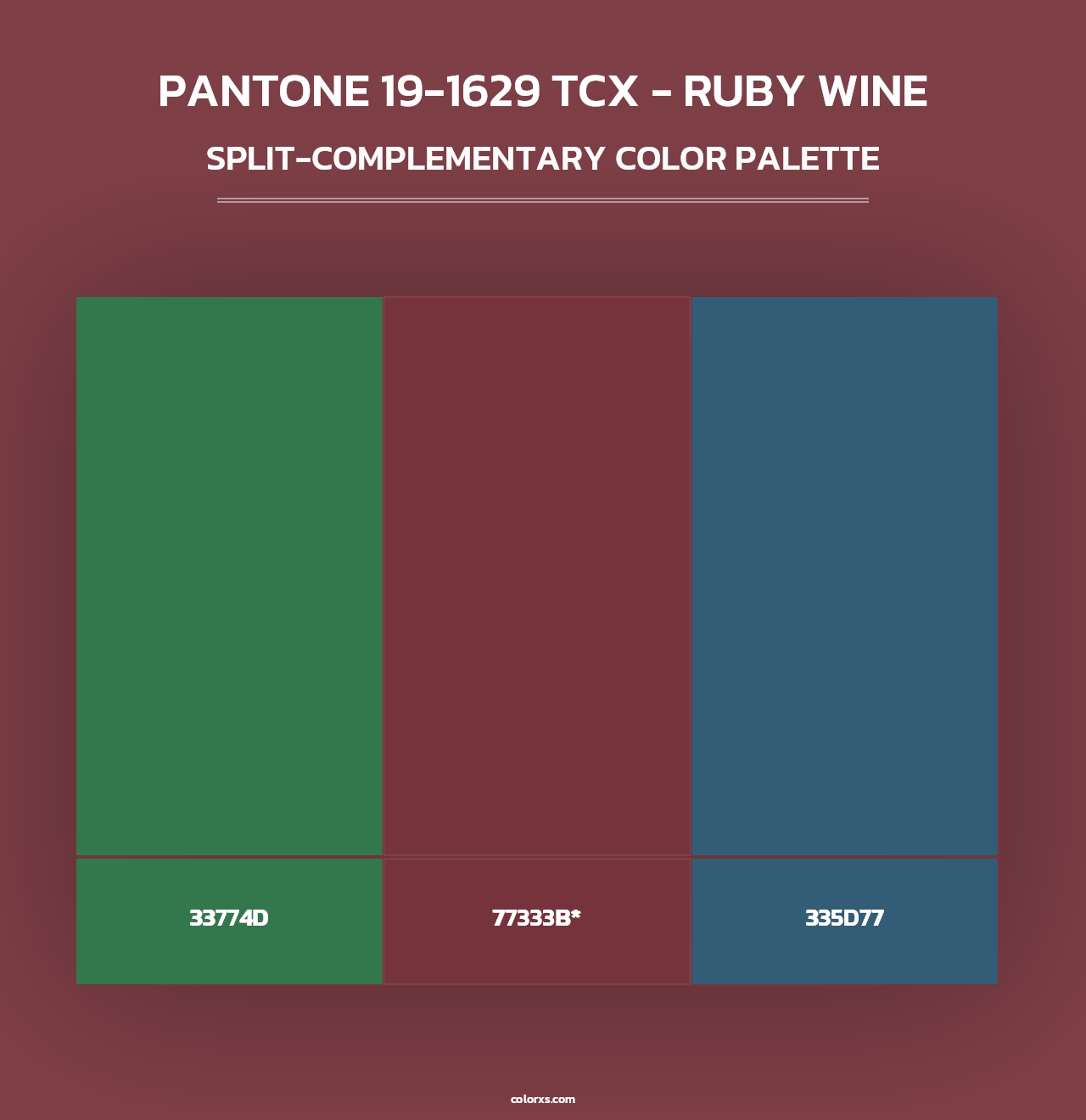 PANTONE 19-1629 TCX - Ruby Wine color palettes - colorxs.com