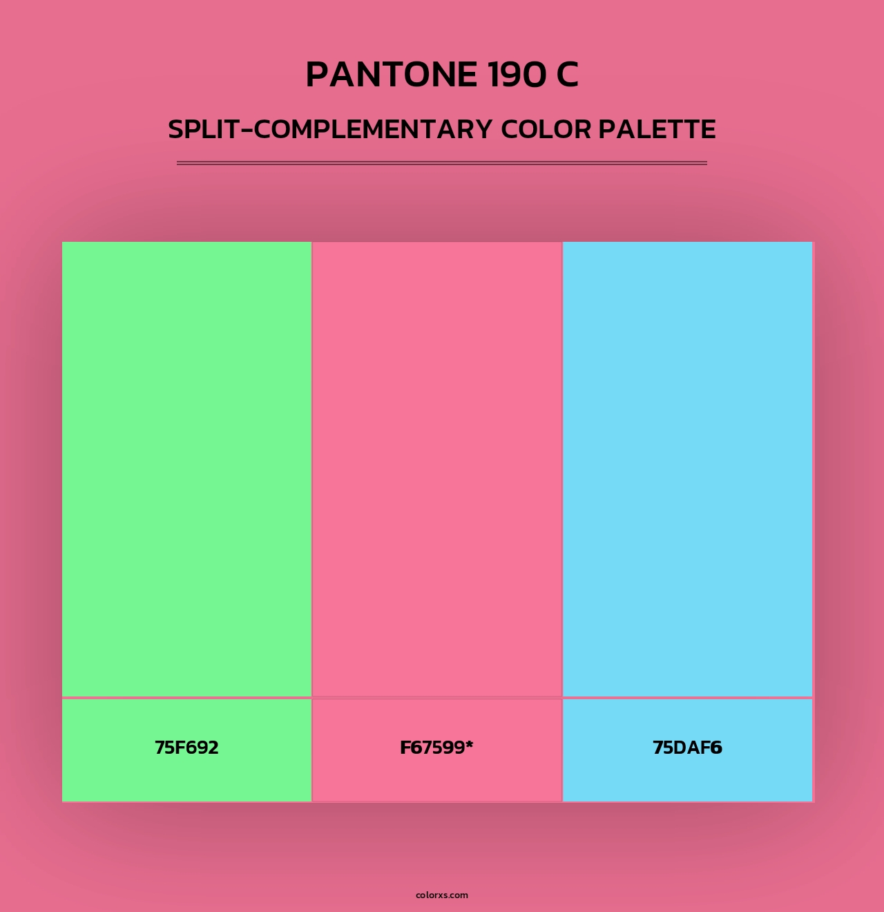 PANTONE 190 C color palettes - colorxs.com