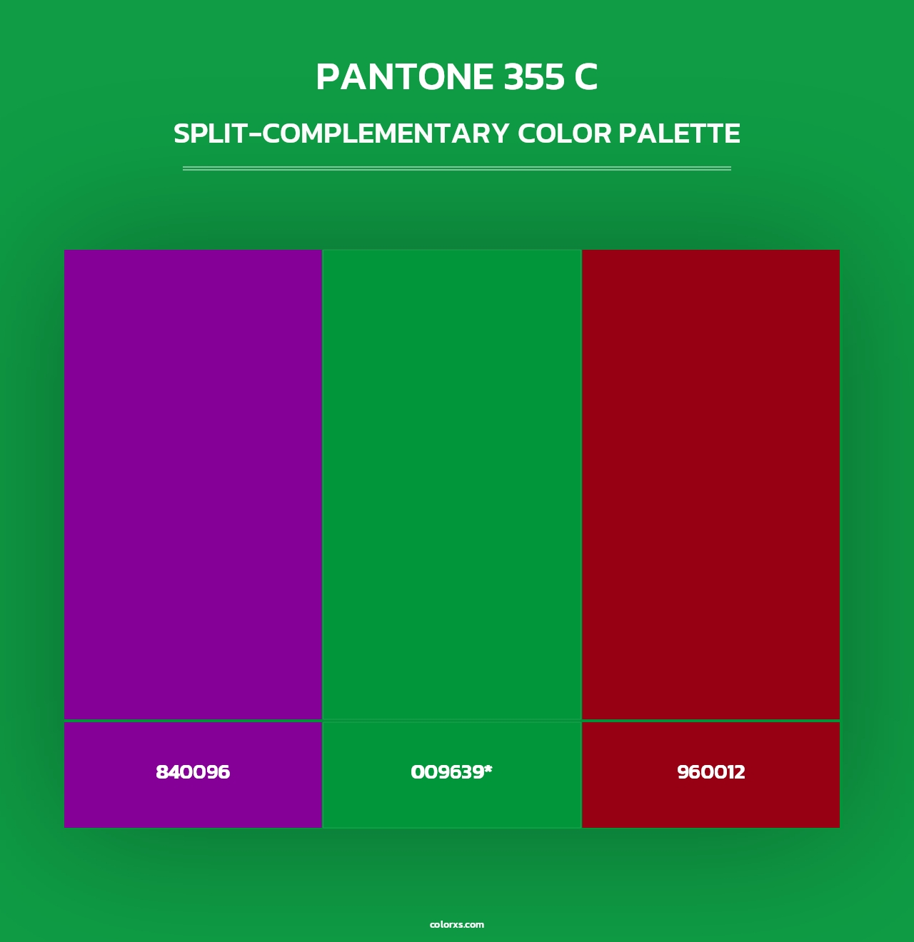 PANTONE 355 C color palettes - colorxs.com