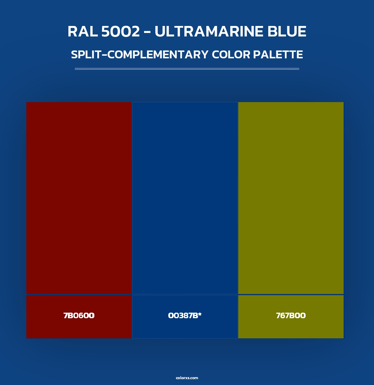 RAL 5002 - Ultramarine Blue color palettes - colorxs.com