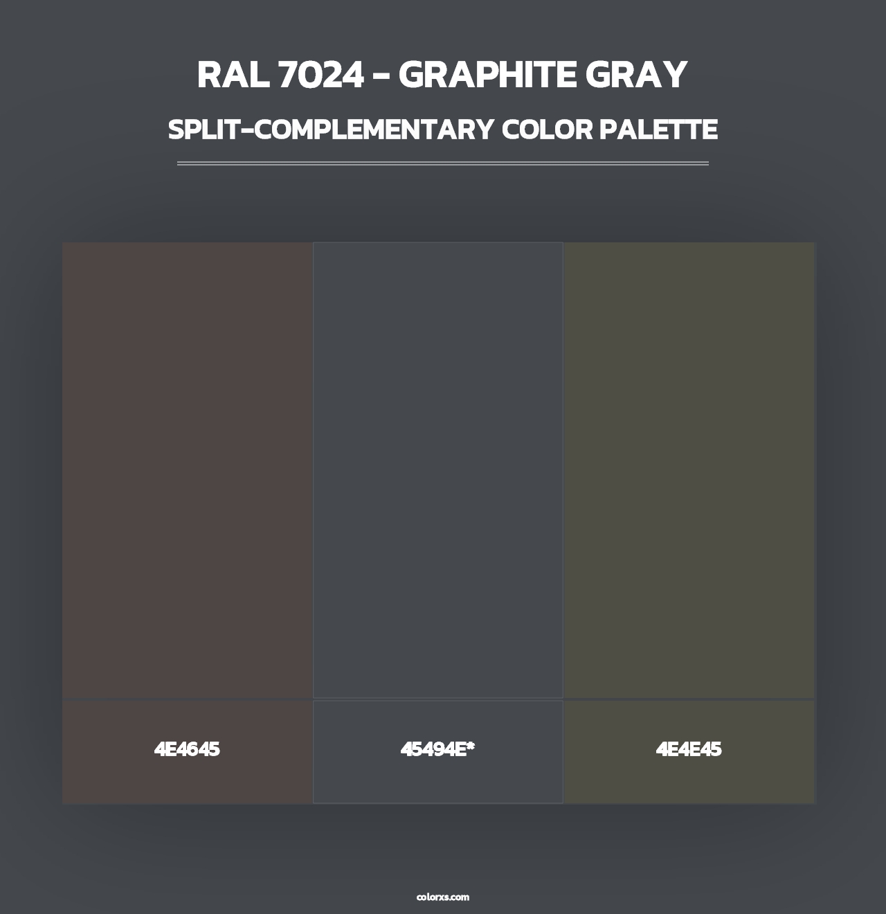 RAL 7024 - Graphite Gray color palettes - colorxs.com