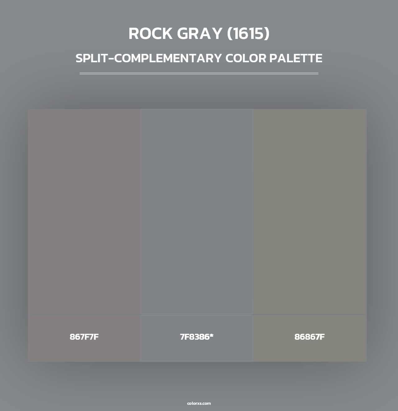 Benjamin Moore Rock Gray (1615) Paint coordinating colors and palettes ...