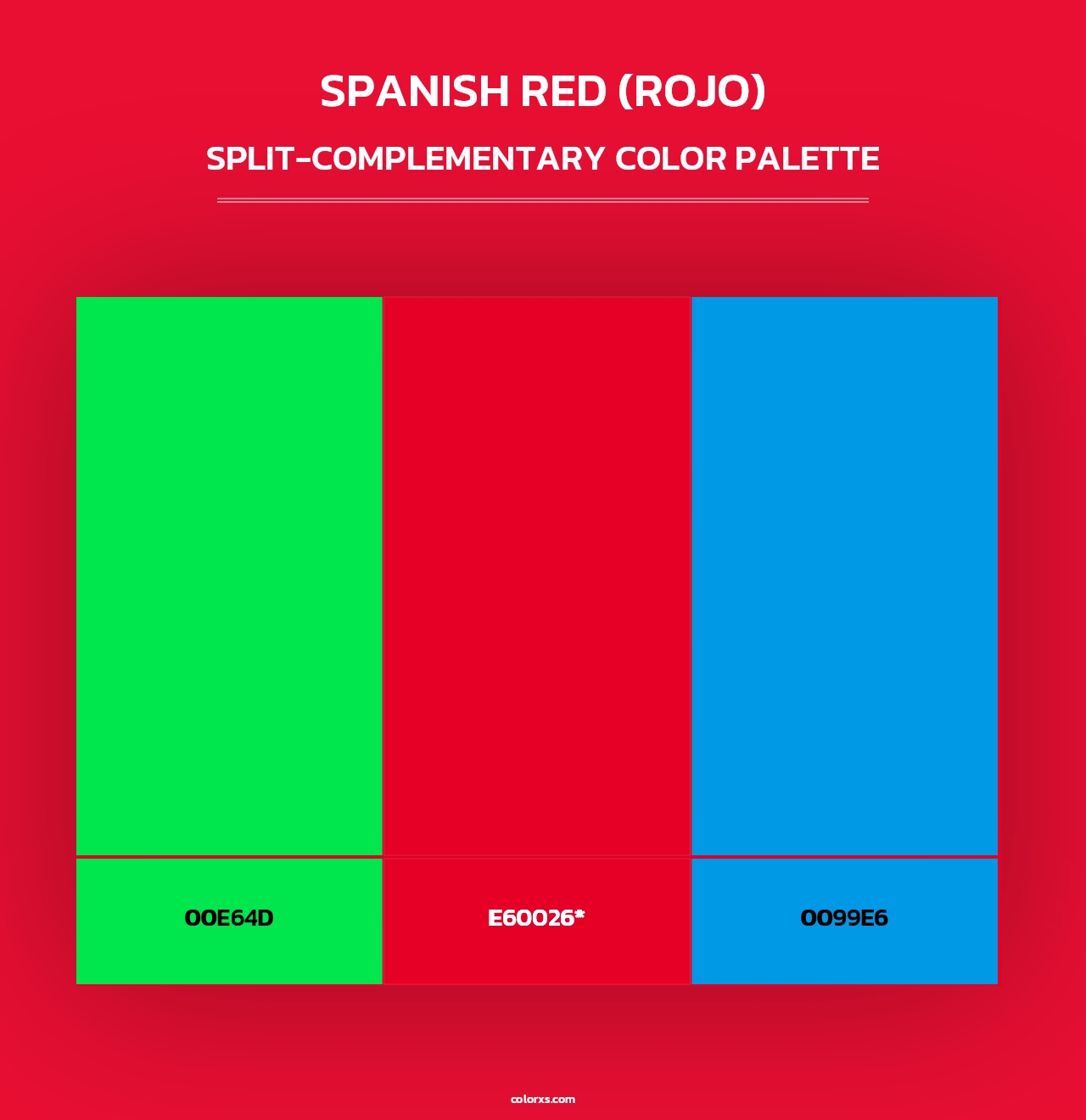 Spanish Red (Rojo) color palettes - colorxs.com