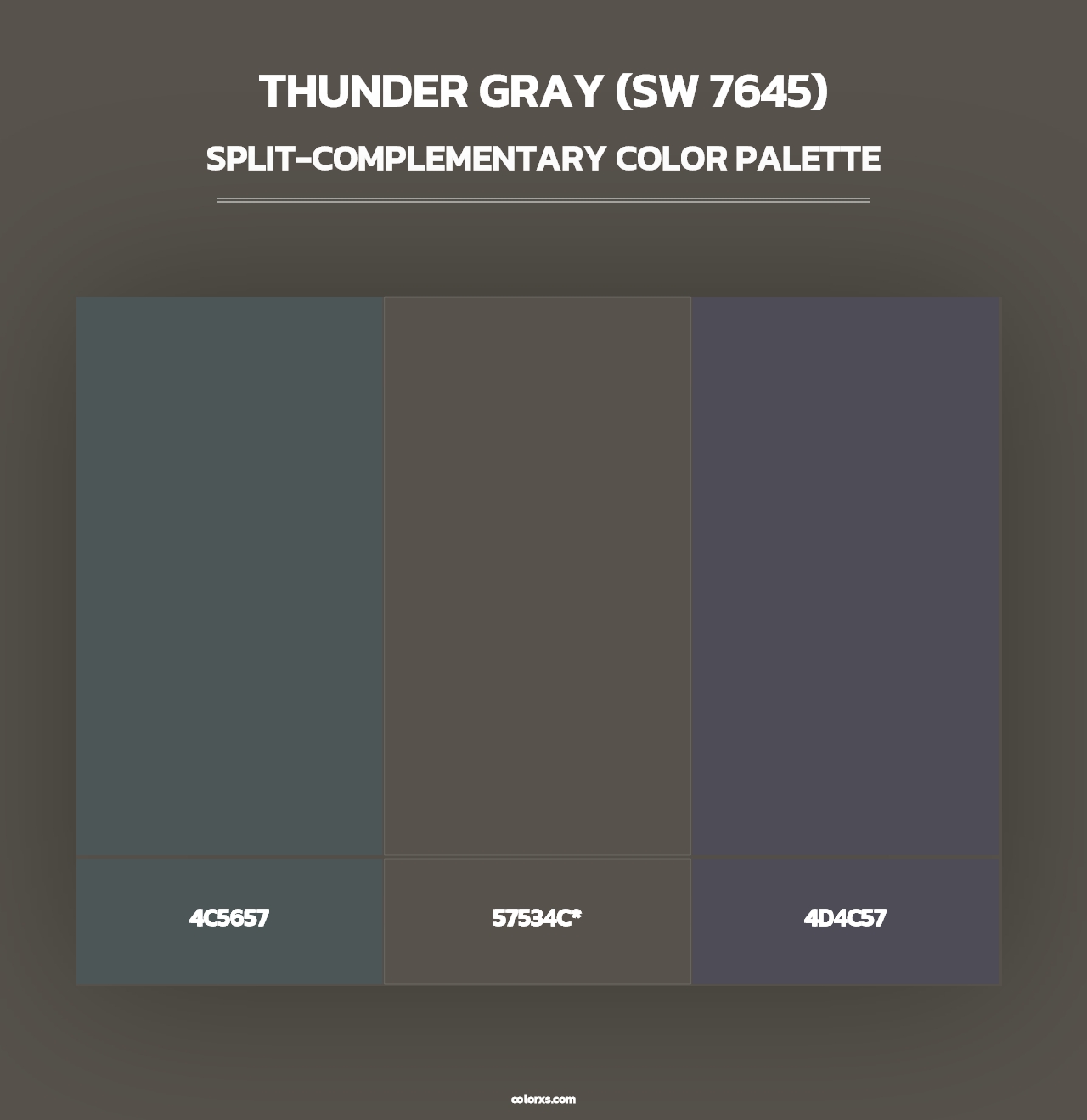 Sherwin Williams Thunder Gray (SW 7645) Paint coordinating colors and ...