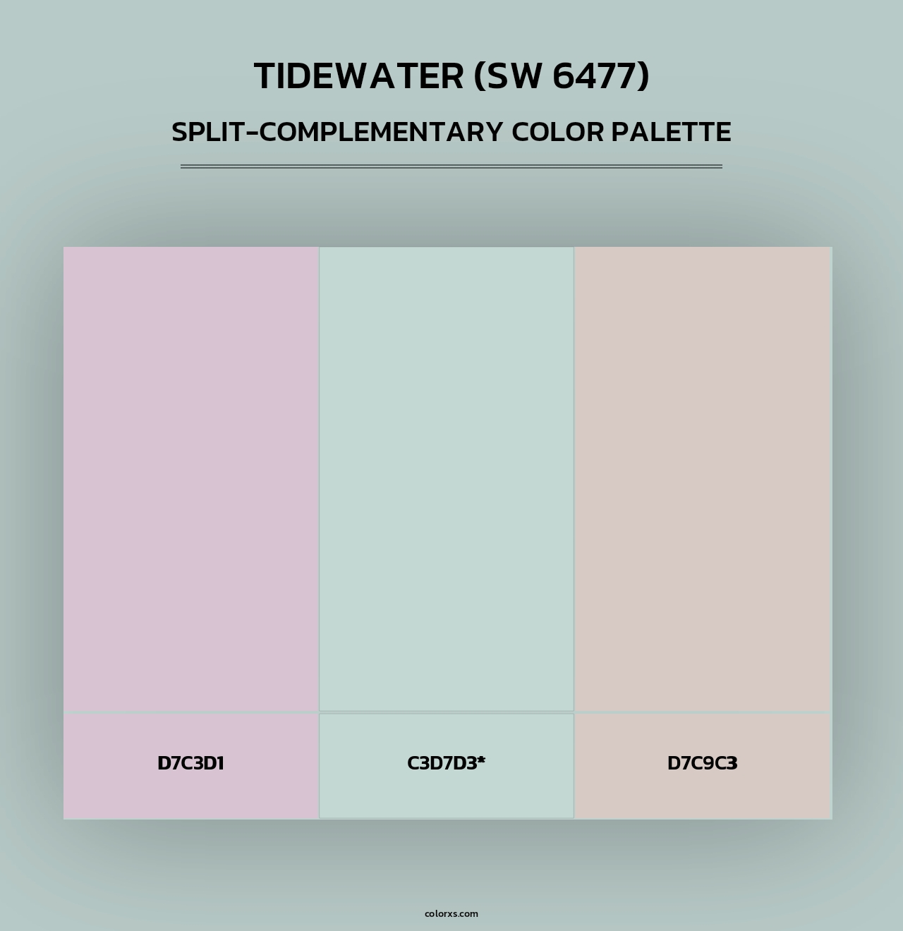 Sherwin Williams Tidewater (SW 6477) Paint coordinating colors and ...