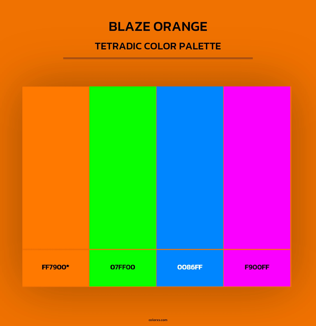 Blaze Orange color palettes - colorxs.com