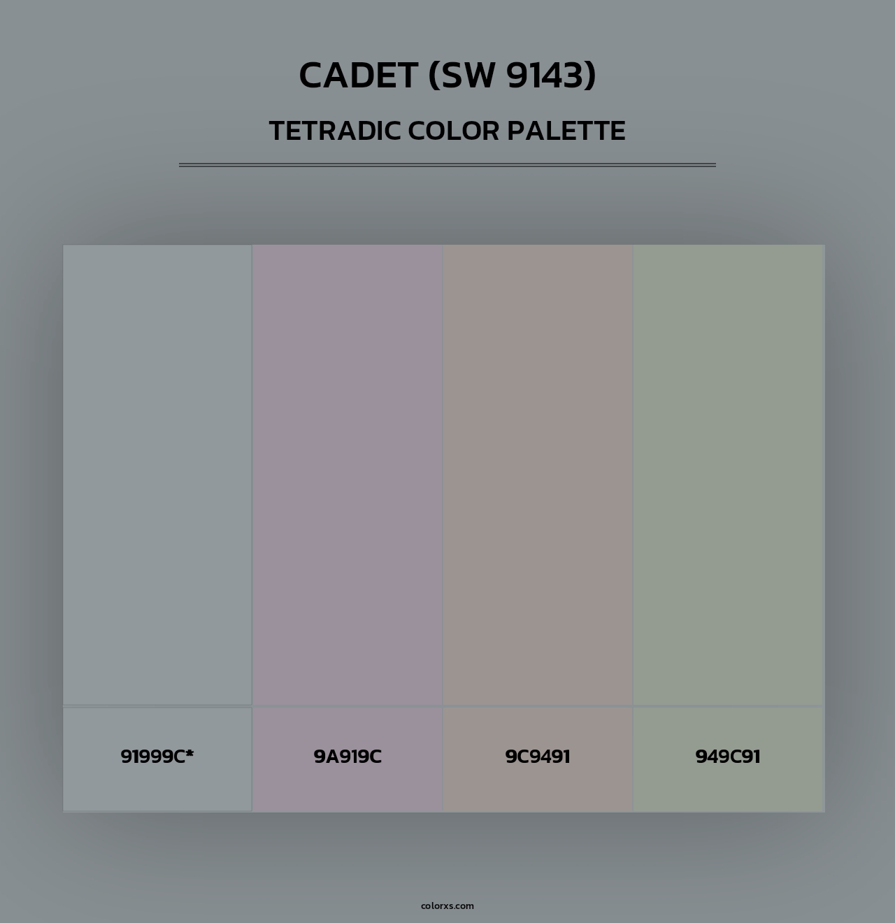 Sherwin Williams Cadet (SW 9143) Paint coordinating colors and palettes ...