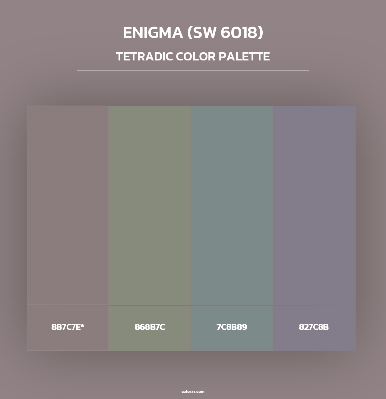 Sherwin Williams Enigma (SW 6018) Paint coordinating colors and ...