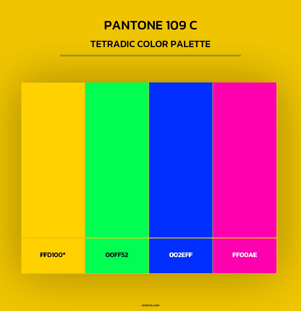 PANTONE 109 C color palettes - colorxs.com