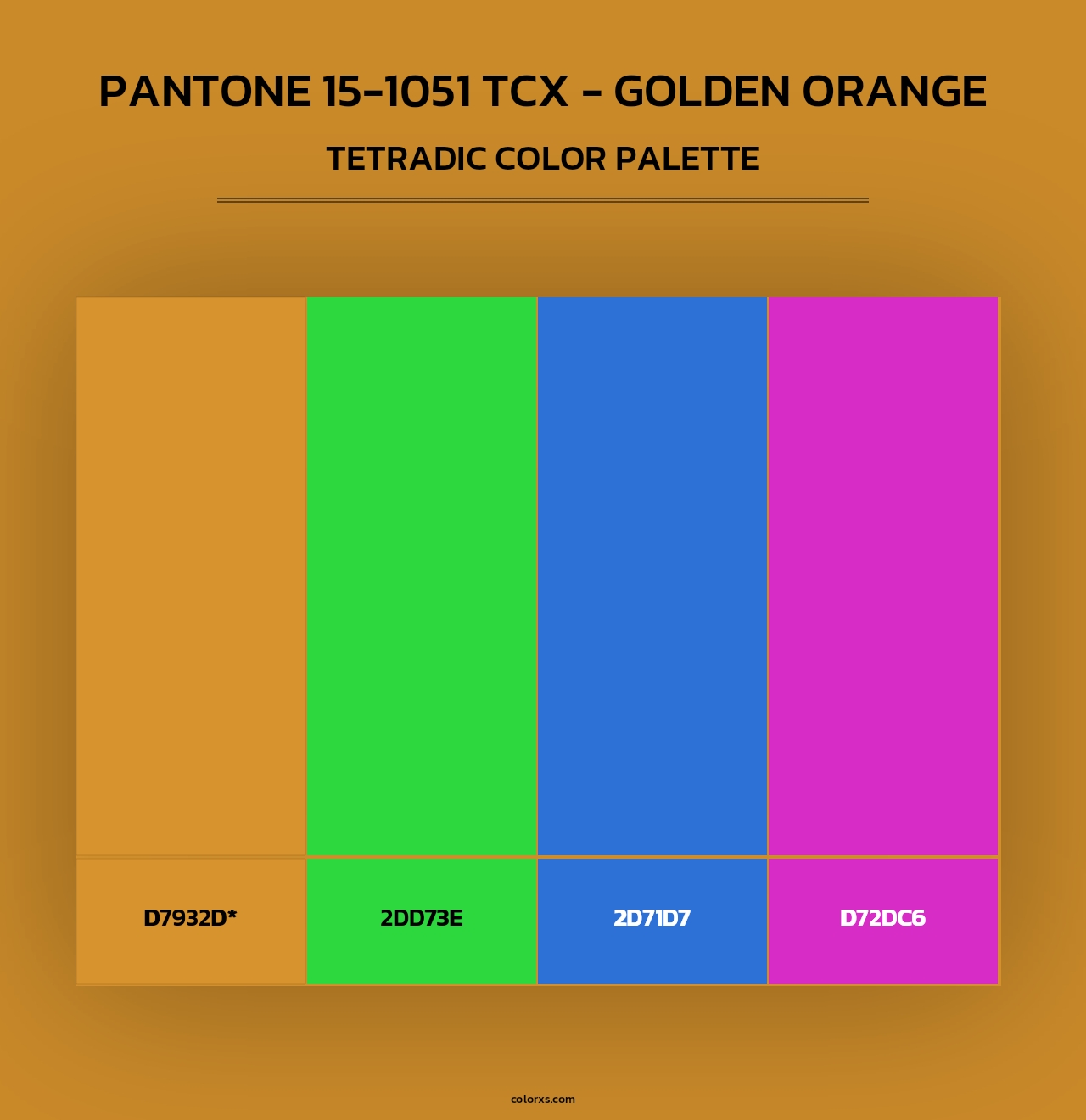 Pantone 15-1051 TCX - Golden Orange color palettes - colorxs.com
