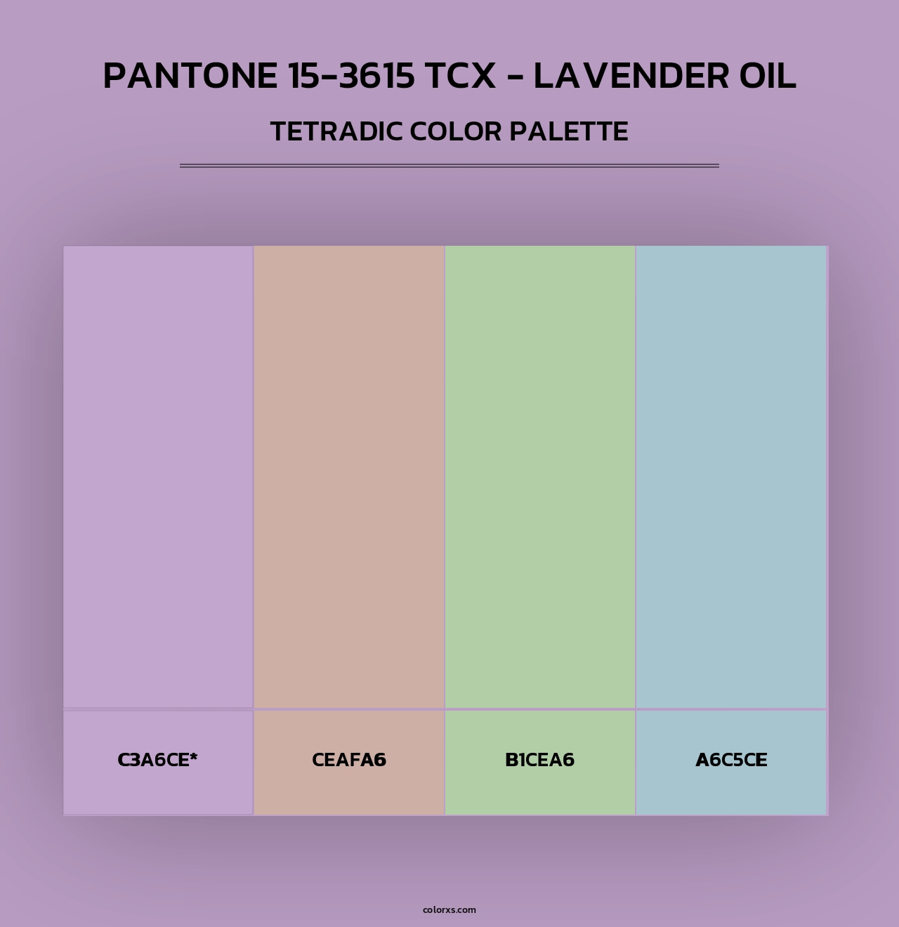 PANTONE 15-3615 TCX - Lavender Oil color palettes - colorxs.com