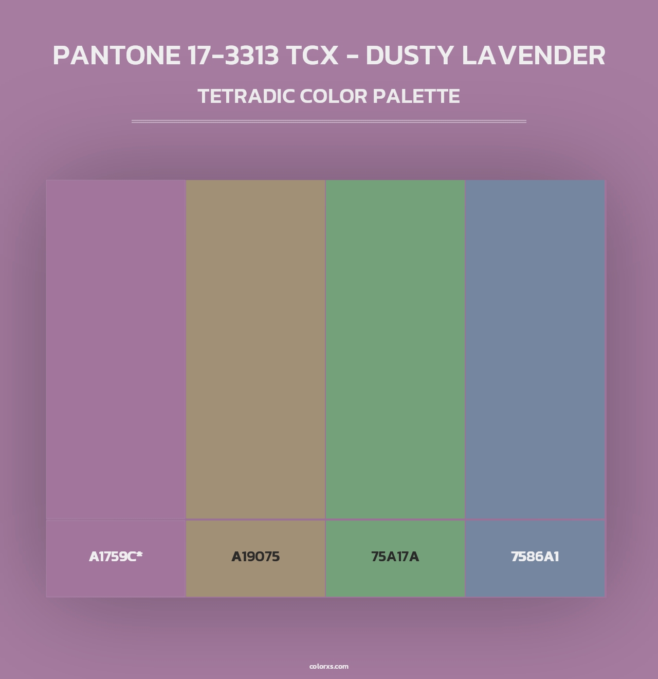 PANTONE 17-3313 TCX - Dusty Lavender color palettes - colorxs.com