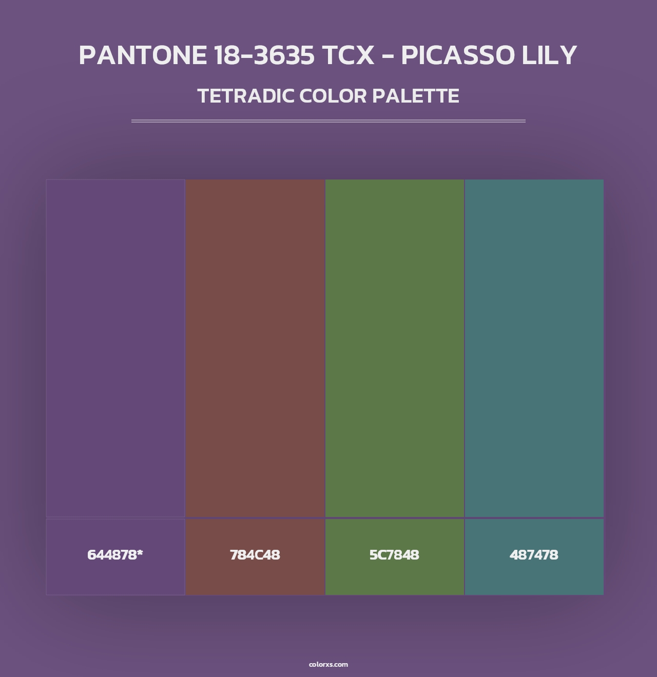 PANTONE 18-3635 TCX - Picasso Lily color palettes - colorxs.com