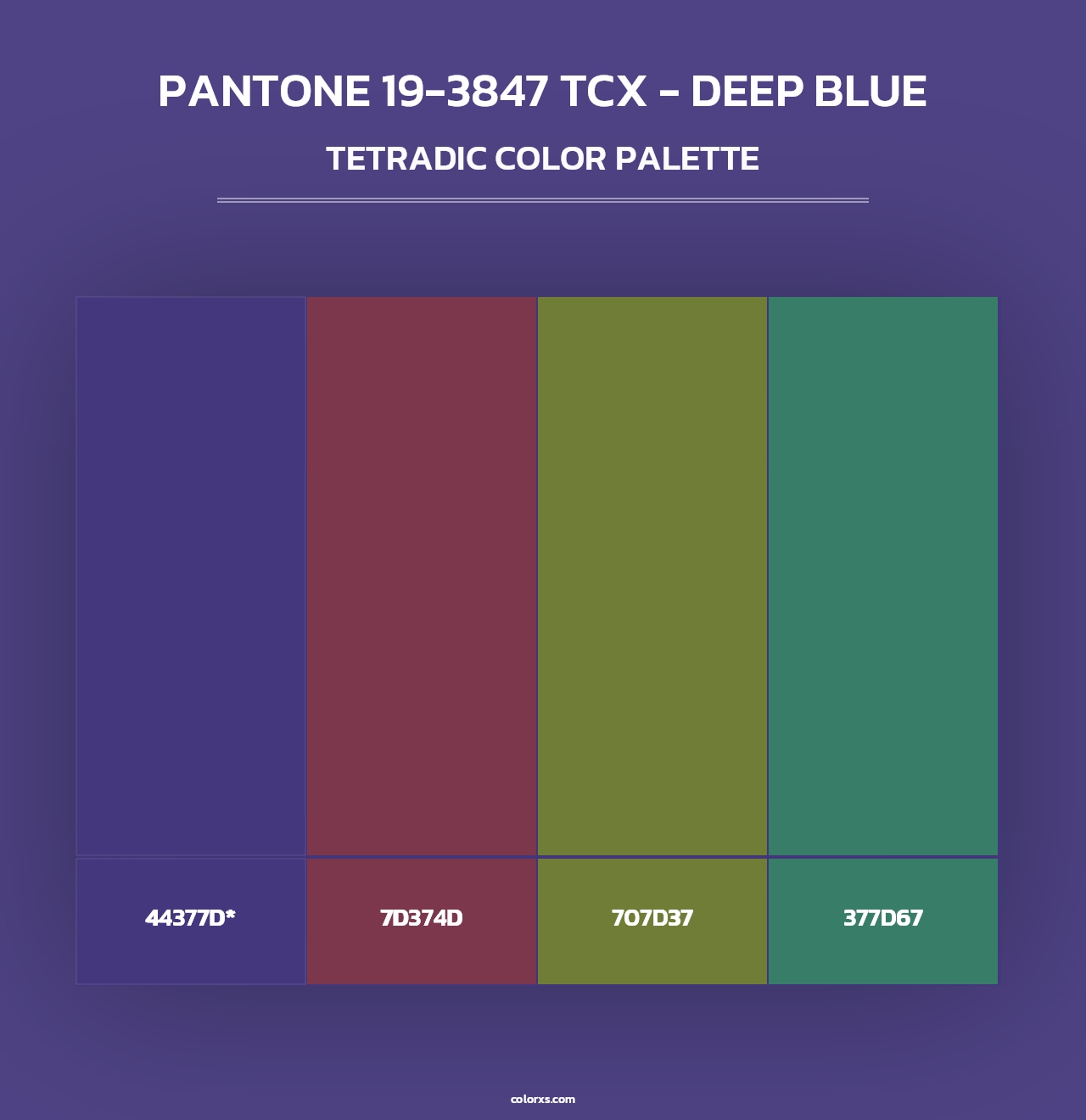 PANTONE 19-3847 TCX - Deep Blue color palettes - colorxs.com