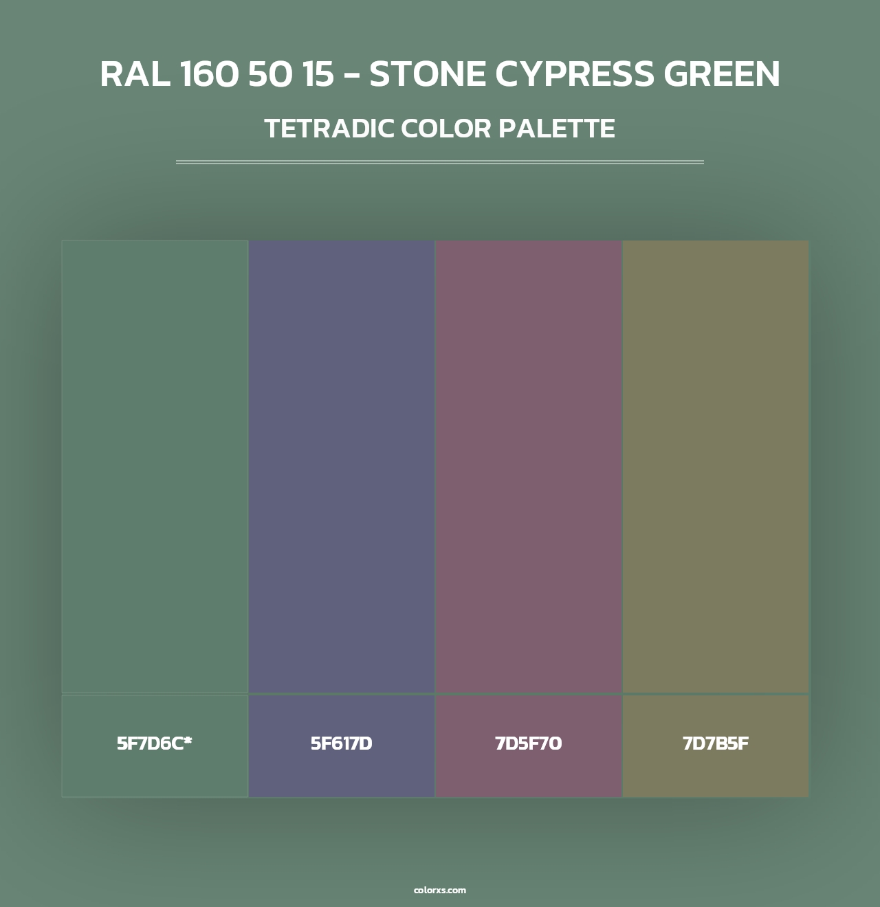 RAL 160 50 15 - Stone Cypress Green color palettes - colorxs.com