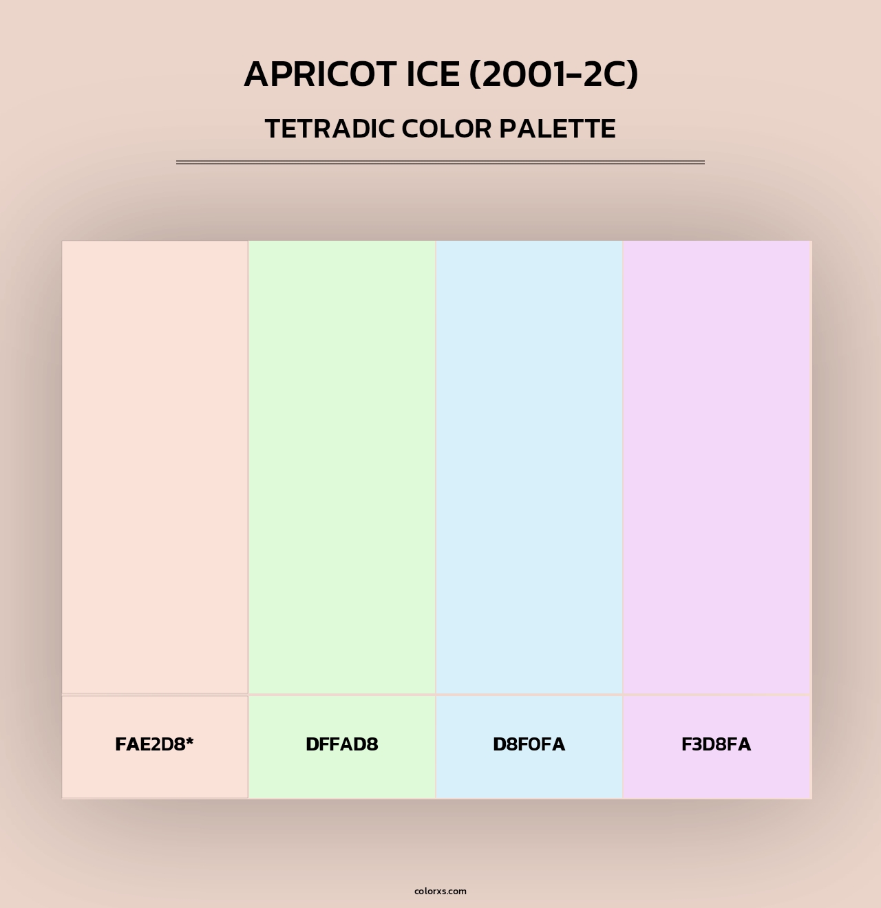 Valspar Apricot Ice (2001-2C) Paint coordinating colors and palettes ...