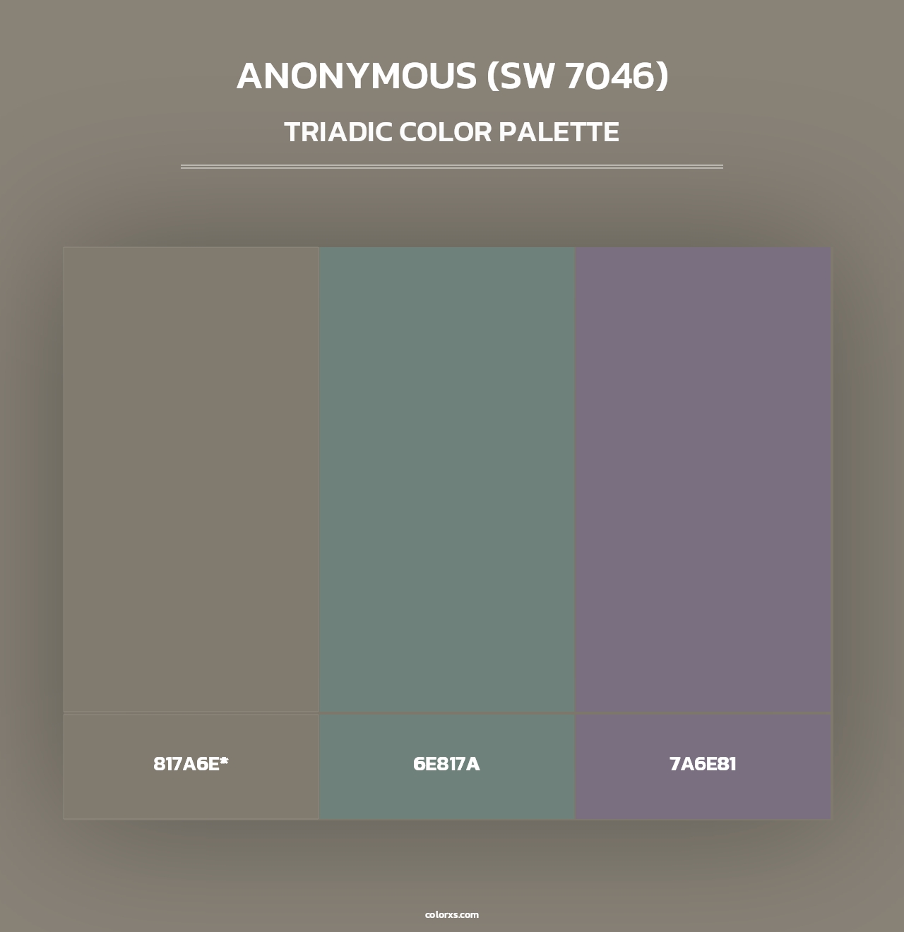 Sherwin Williams Anonymous (SW 7046) Paint coordinating colors and ...