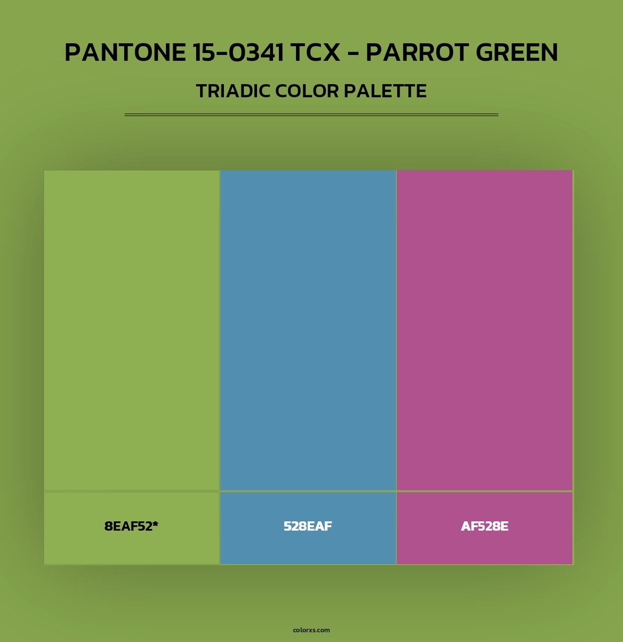 PANTONE 15-0341 TCX - Parrot Green color palettes - colorxs.com