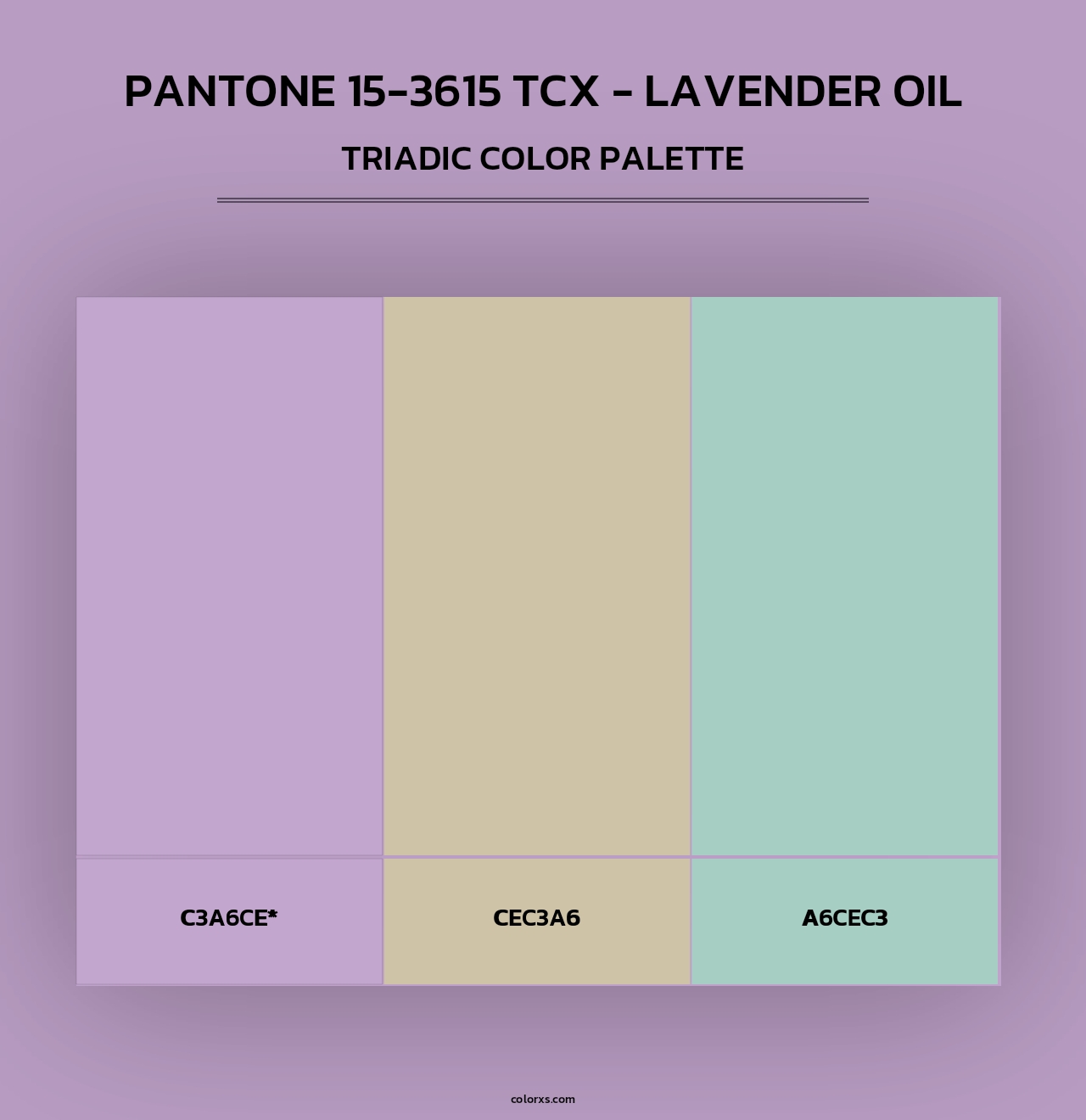PANTONE 15-3615 TCX - Lavender Oil color palettes - colorxs.com