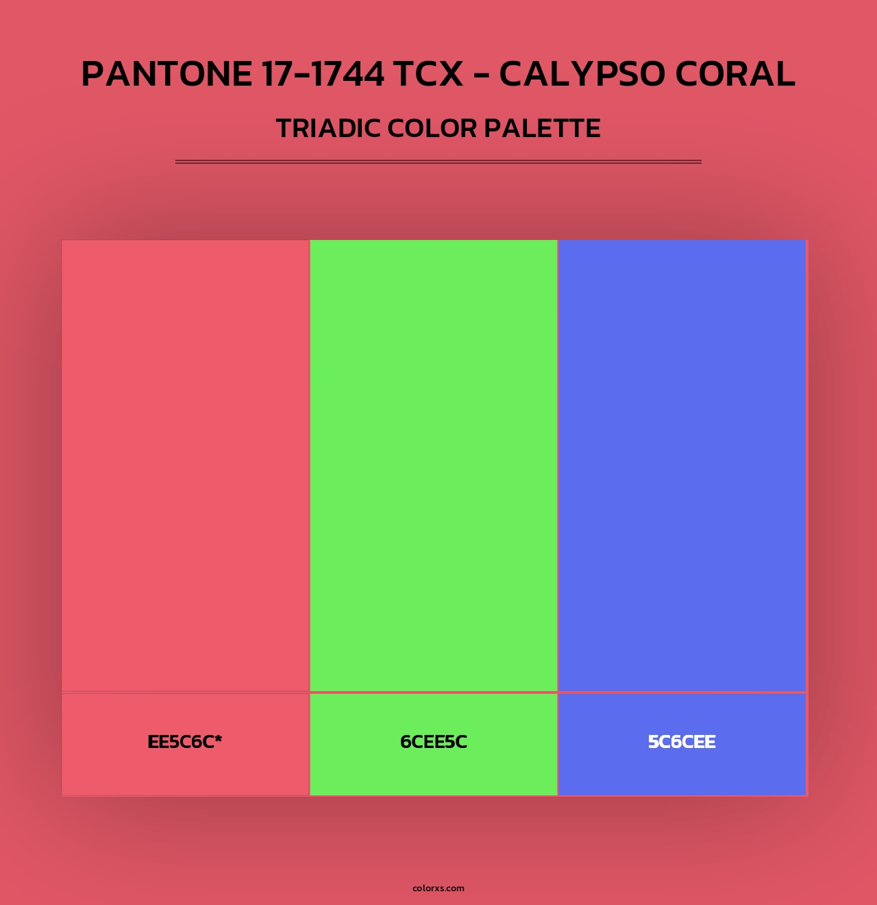 PANTONE 17-1744 TCX - Calypso Coral color palettes - colorxs.com