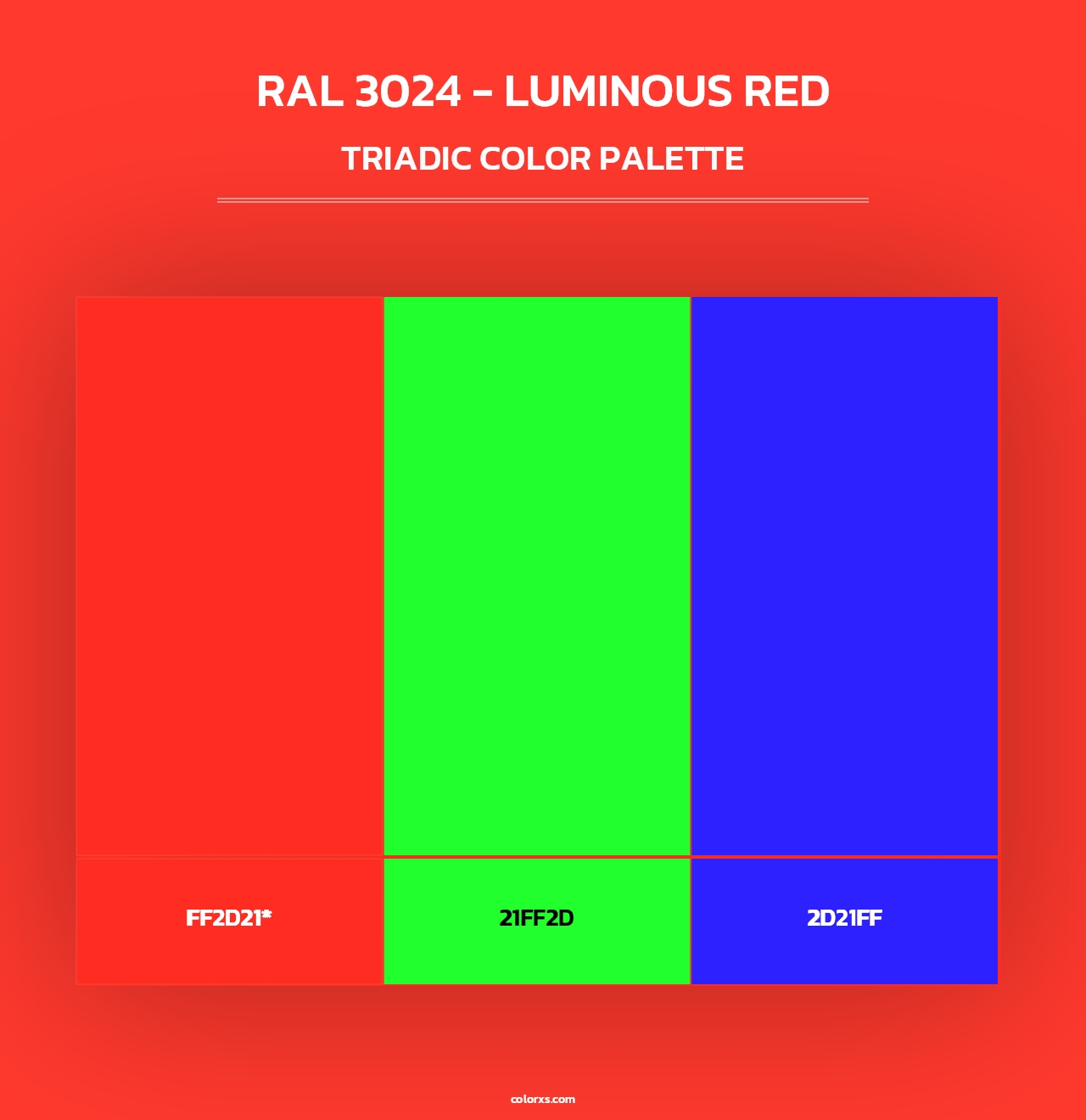 RAL 3024 - Luminous Red color palettes - colorxs.com