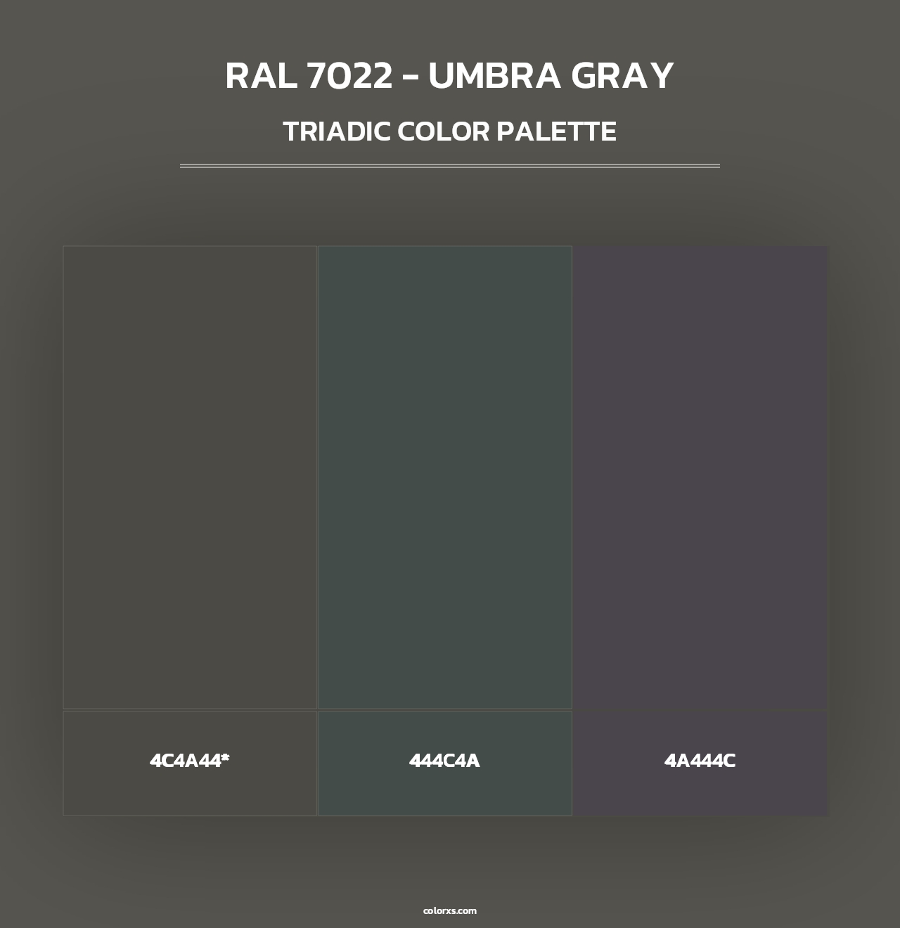 RAL 7022 - Umbra Gray color palettes - colorxs.com