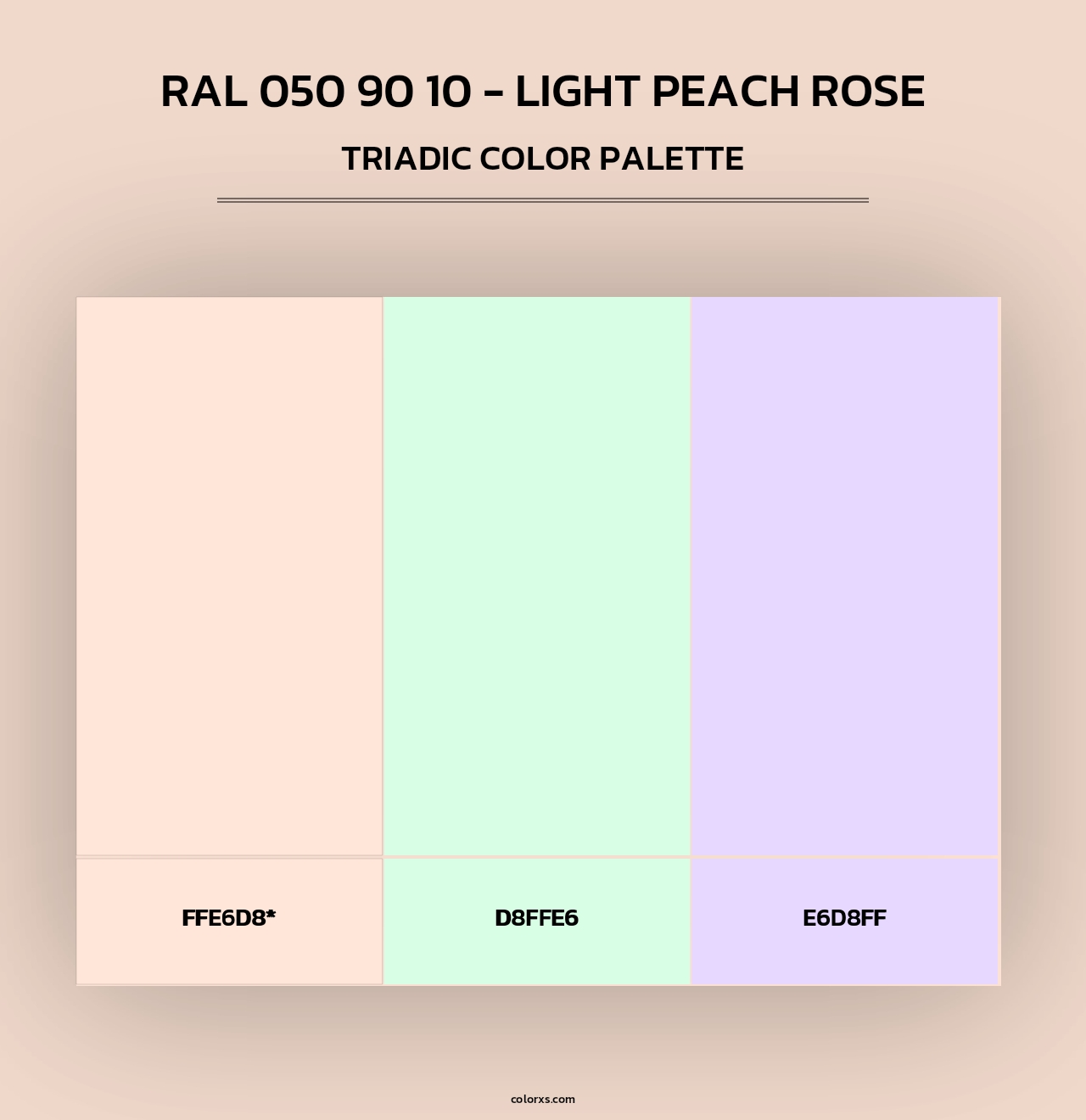 RAL 050 90 10 - Light Peach Rose color palettes - colorxs.com