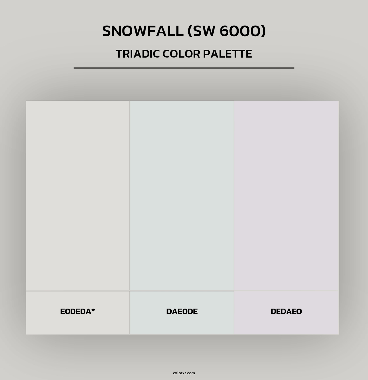 Sherwin Williams Snowfall (SW 6000) Paint coordinating colors and ...