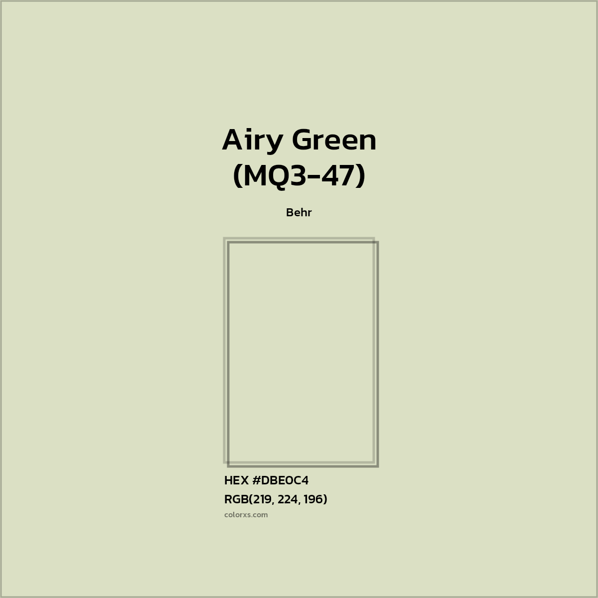 Behr Airy Green (MQ3-47) Paint - color codes, matching paints and ...