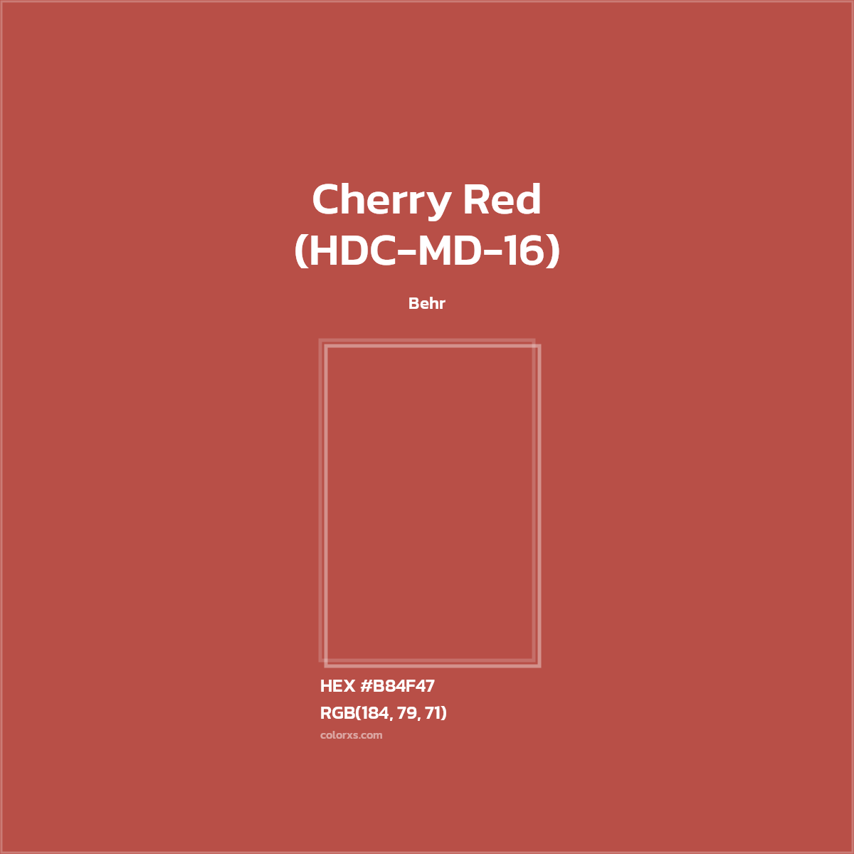Behr Cherry Red HDC MD 16 Paint Color Codes Similar Paints And Behr Cherry Red HDC MD 16 Paint Color Codes Similar Paints And