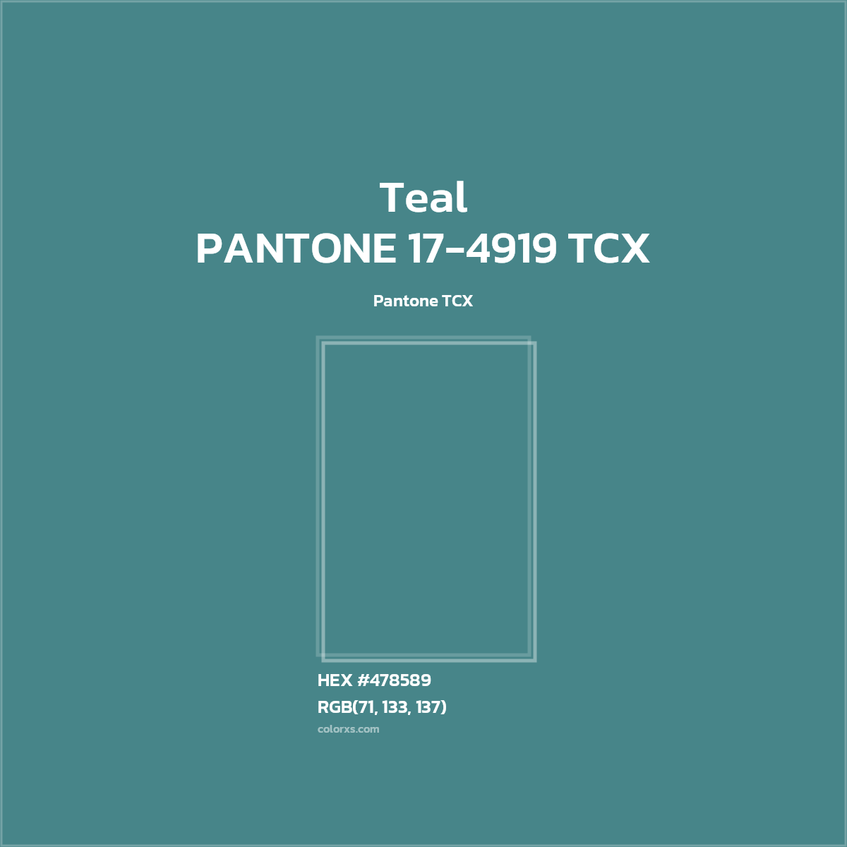 About PANTONE 17 4919 TCX Teal Color Color Codes Similar Colors