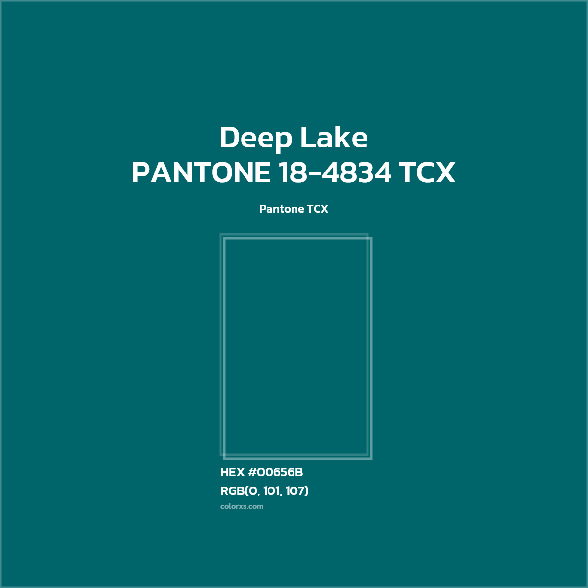 About PANTONE 18-4834 TCX - Deep Lake Color - Color codes, similar colors and paints - colorxs.com