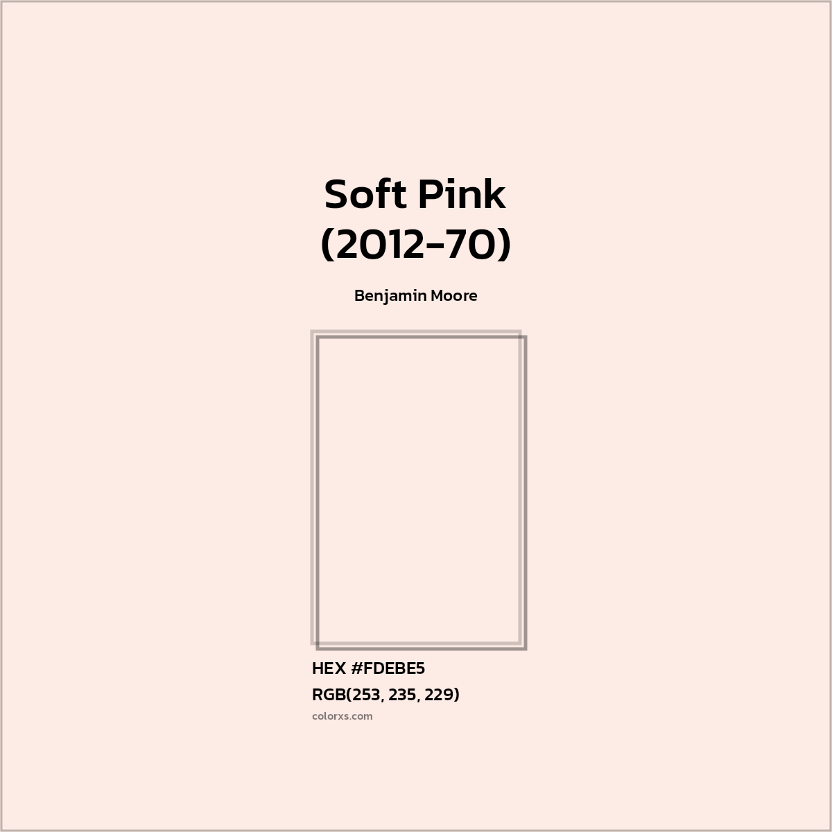 Benjamin Moore Soft Pink (2012-70) Paint color codes, similar paints ...